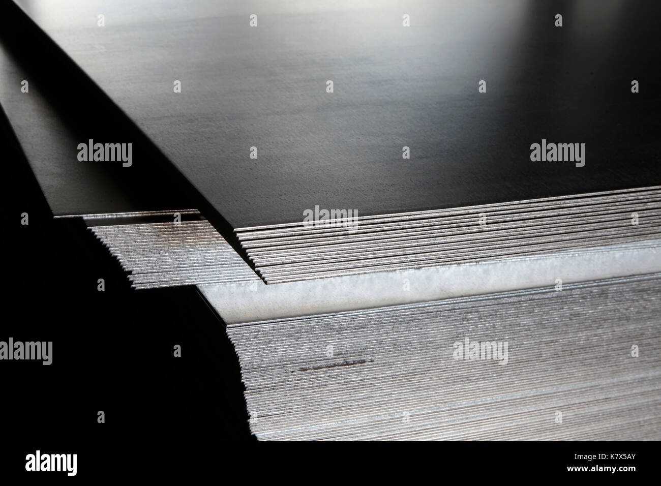 Sheet tin metal in production hall Stock Photo - Alamy