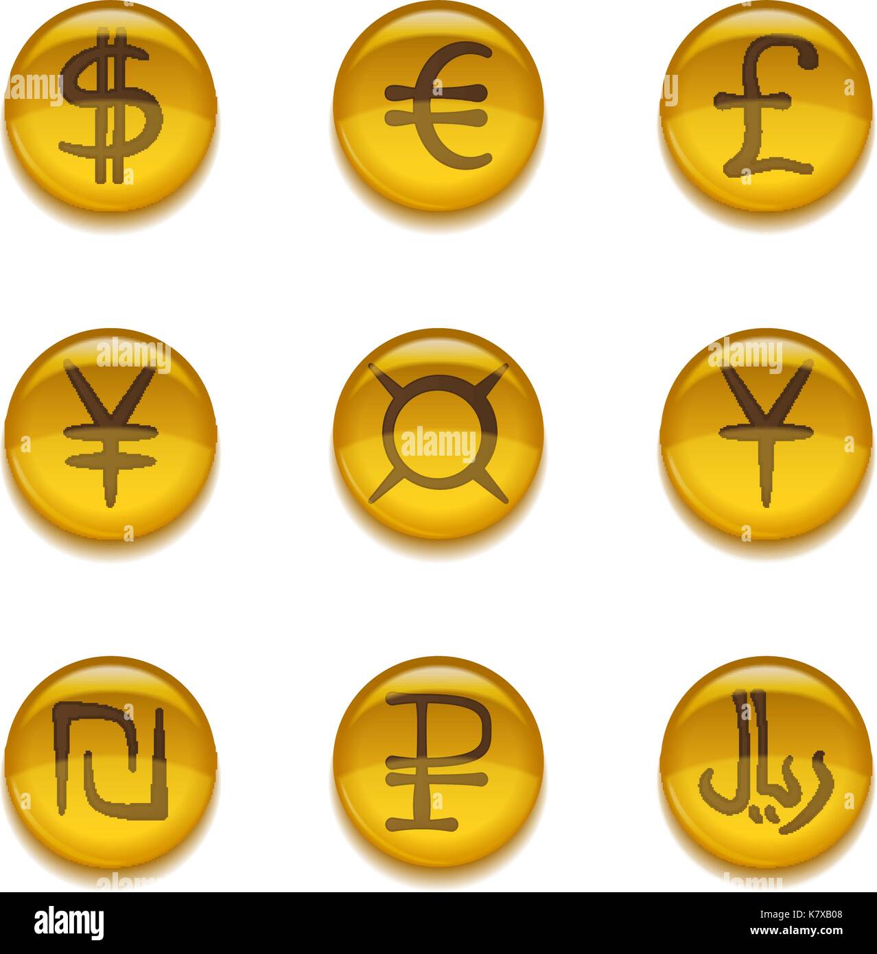 Buttons with currency signs, set Stock Vector Image & Art - Alamy