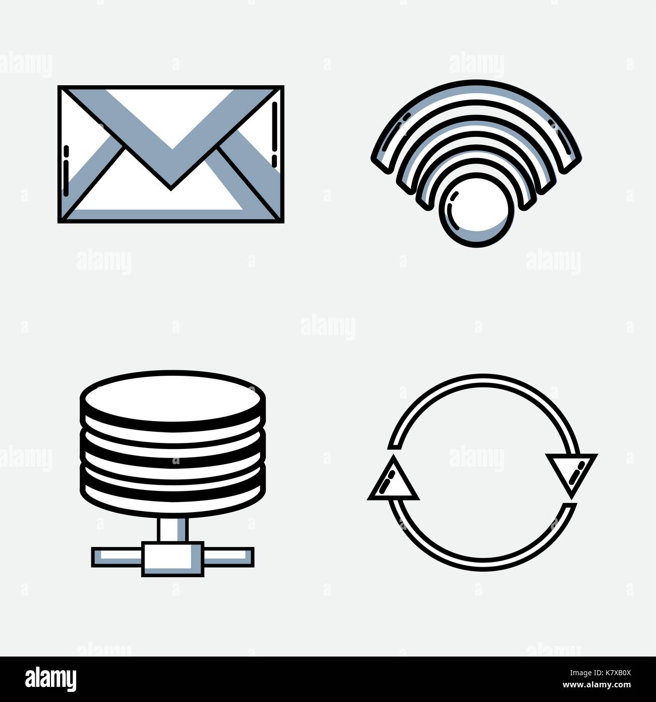 set data connection technology with information Stock Vector Image ...