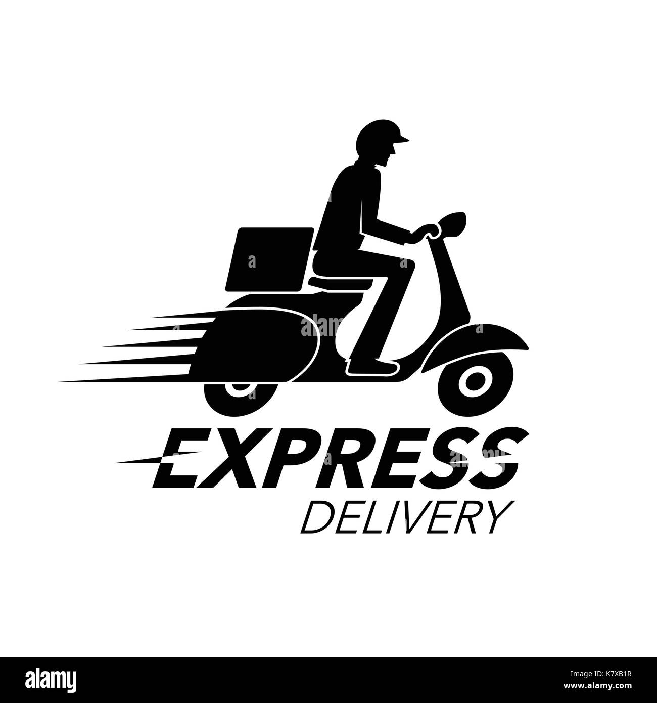 Express delivery icon concept. Scooter motorcycle service, order ...