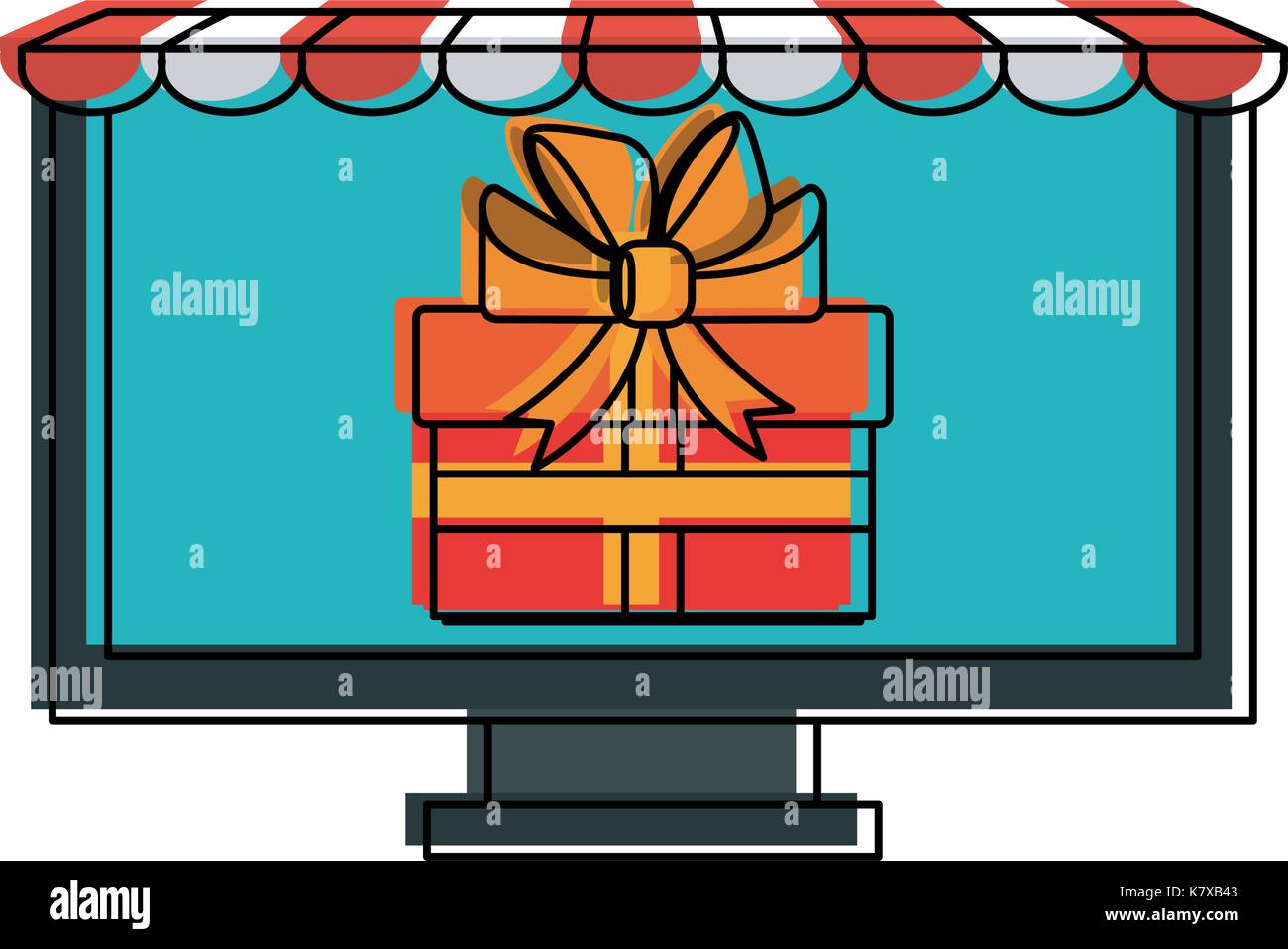 computer monitor with store shade icon image Stock Vector Image & Art ...