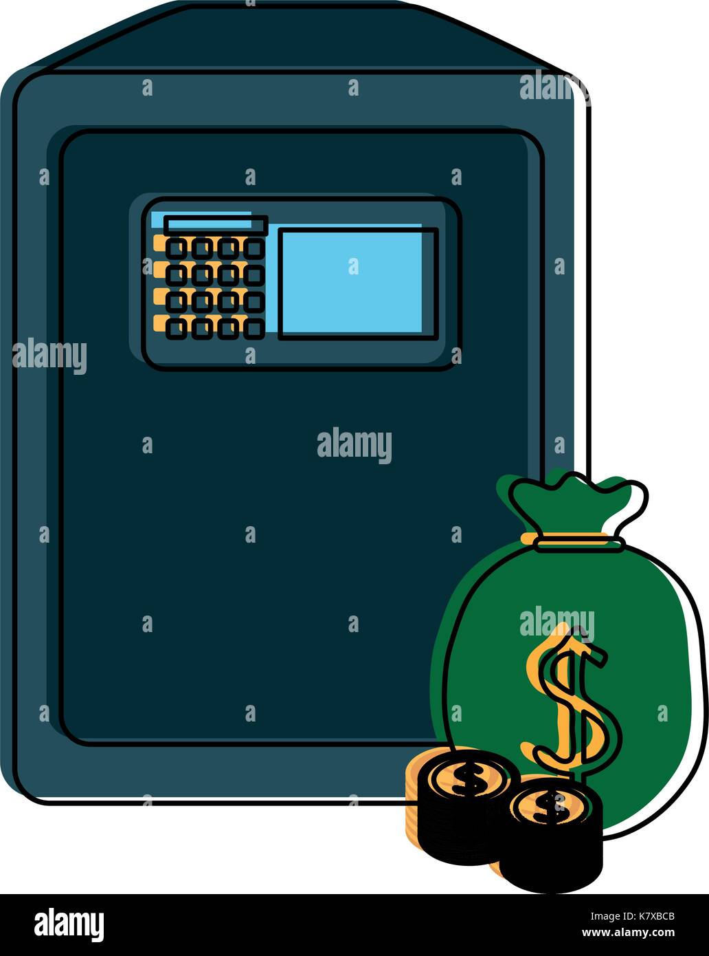 safe box with digital display icon image Stock Vector Image & Art - Alamy
