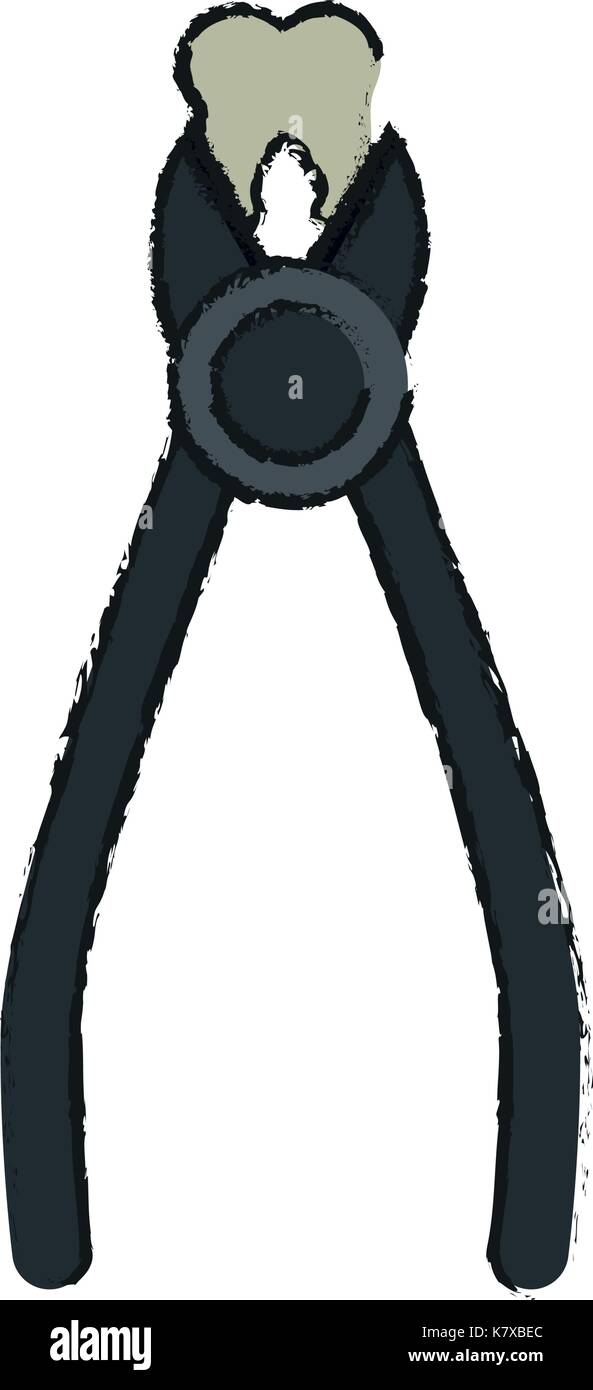 forceps with molar tooth dentistry instrument icon image Stock Vector ...