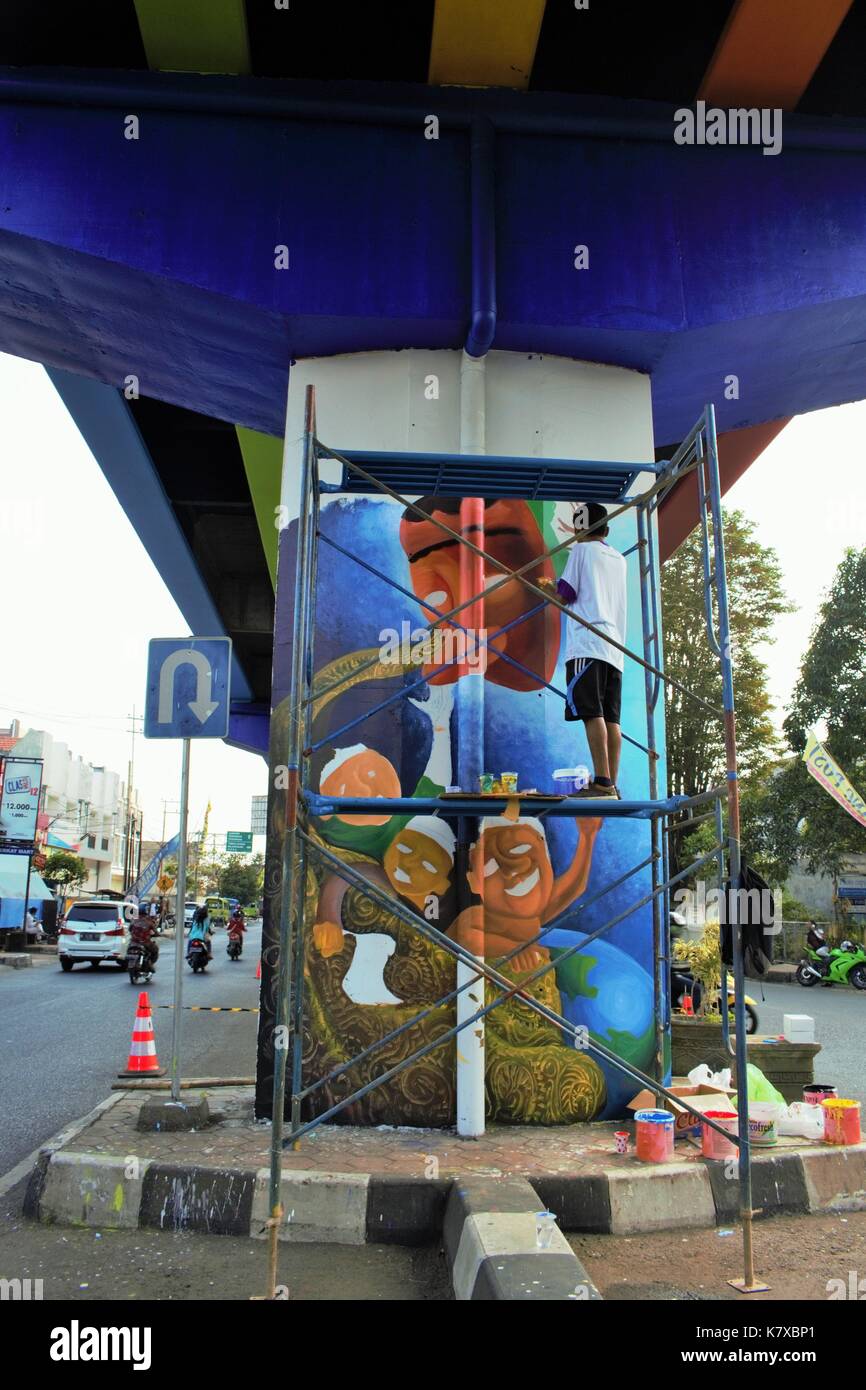 The graffiti on Arjosari fly over, in Malang Indonesia Stock Photo - Alamy