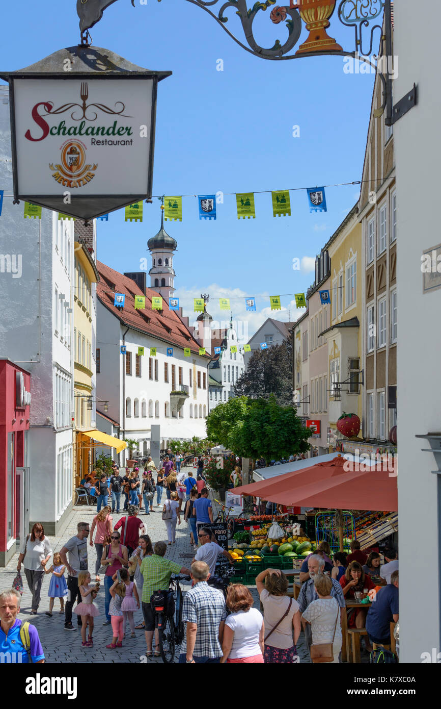 street Rathausstraße, Rathaus (Town Hall), Kempten (Allgäu), Schwaben ...