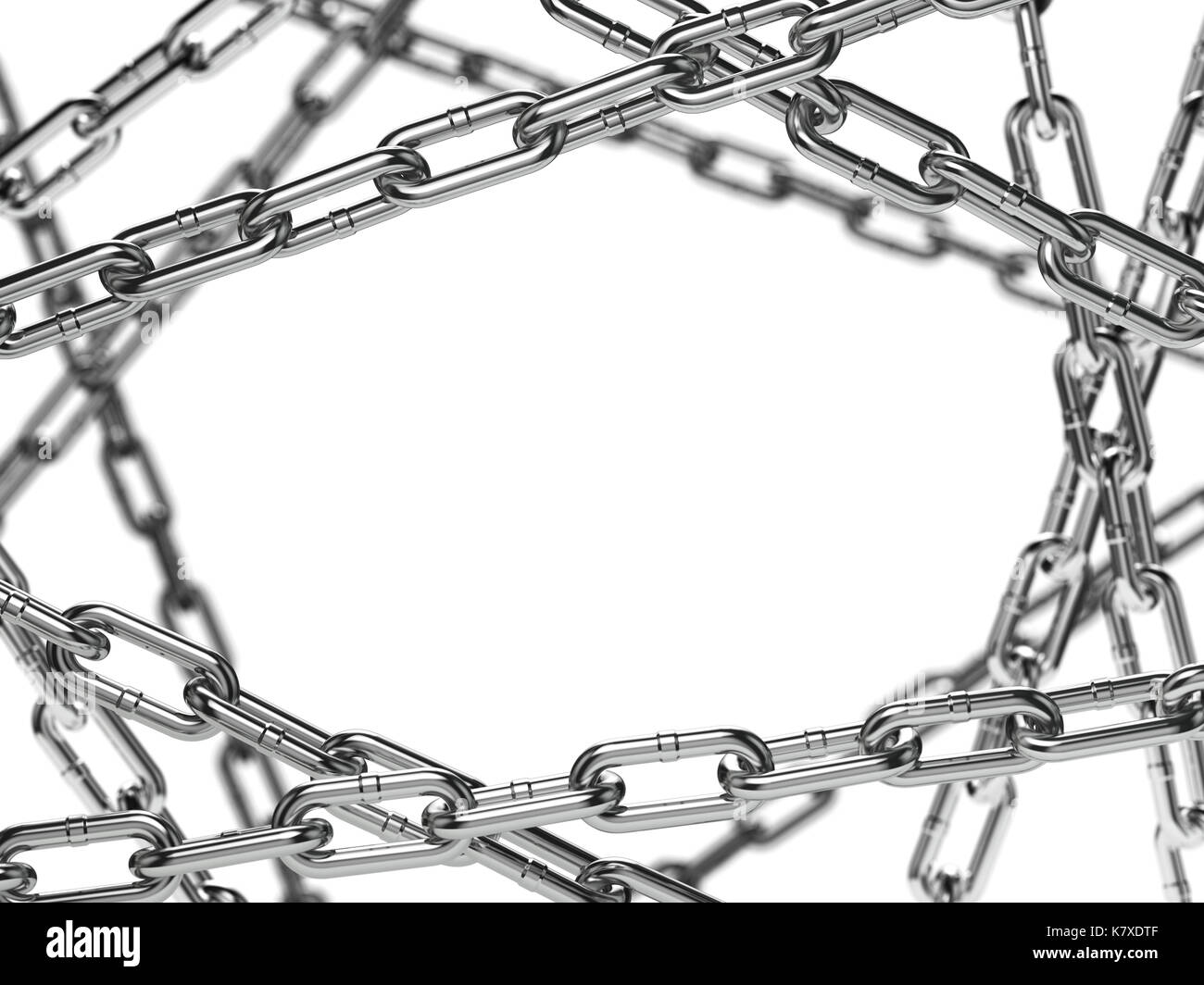 Chain stainless steel isolated on white background Space for text. 3d ...