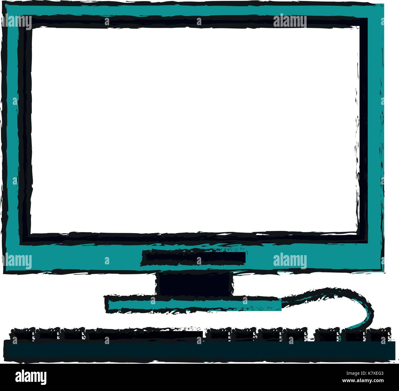 computer monitor and keyboard icon image Stock Vector Image & Art - Alamy