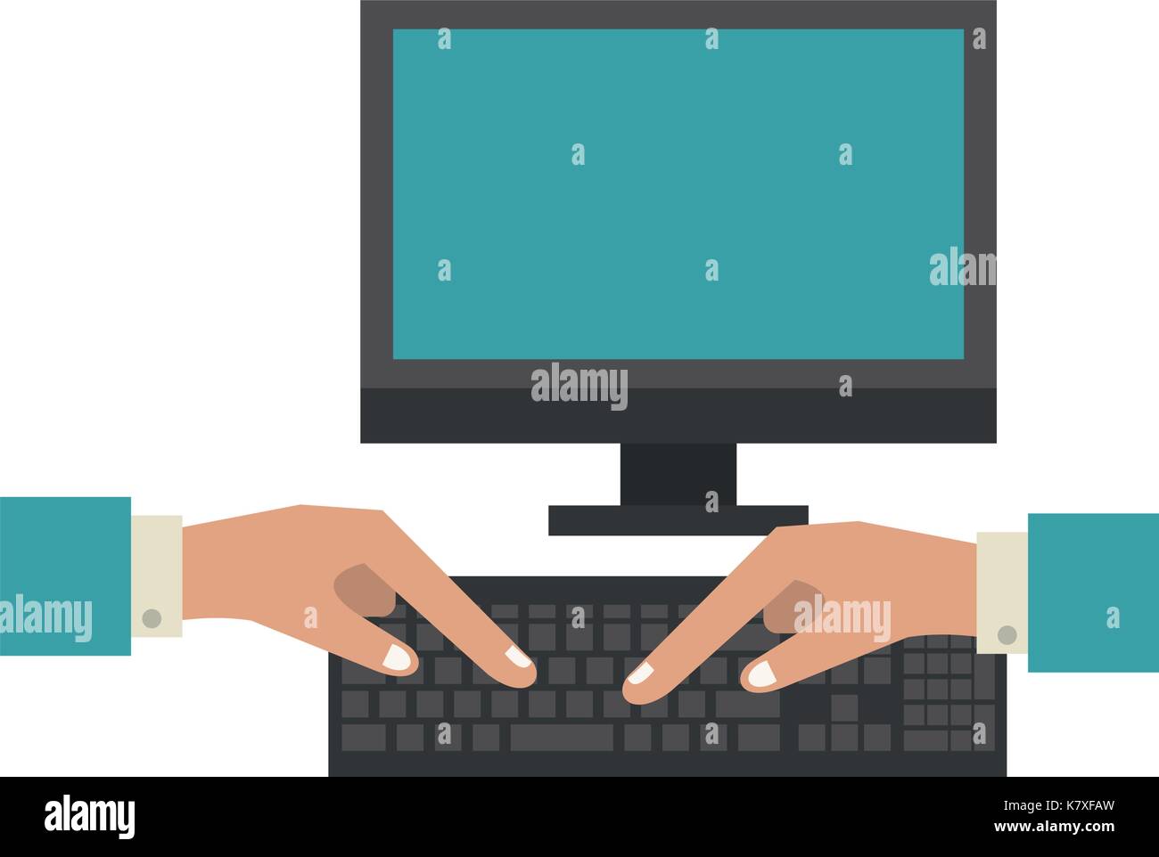Hands modern computer keyboard Stock Vector Images - Alamy