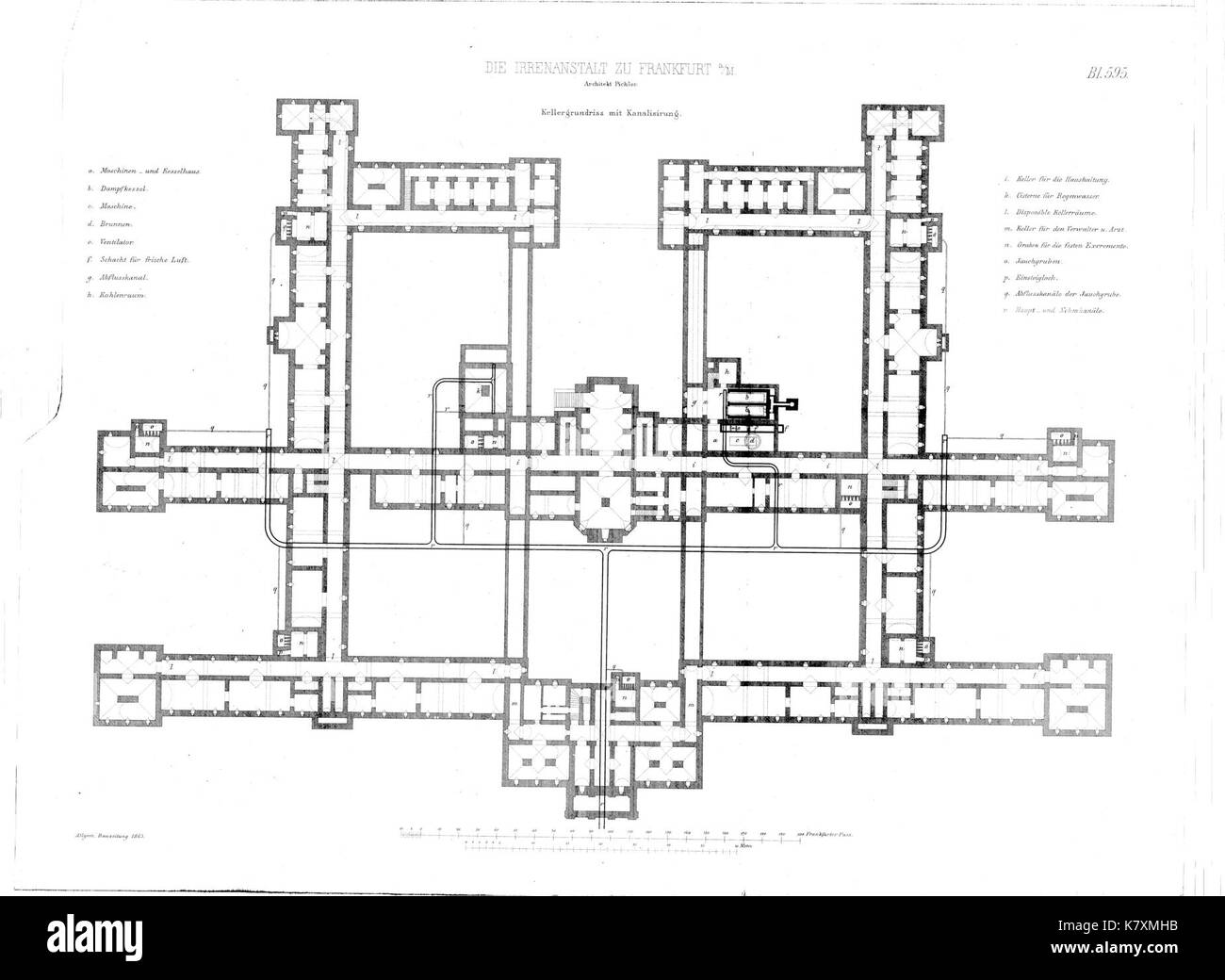 Irrenanstalt zu frankfurt allgemeine bauzeitung 1863, blatt 595 Stock ...