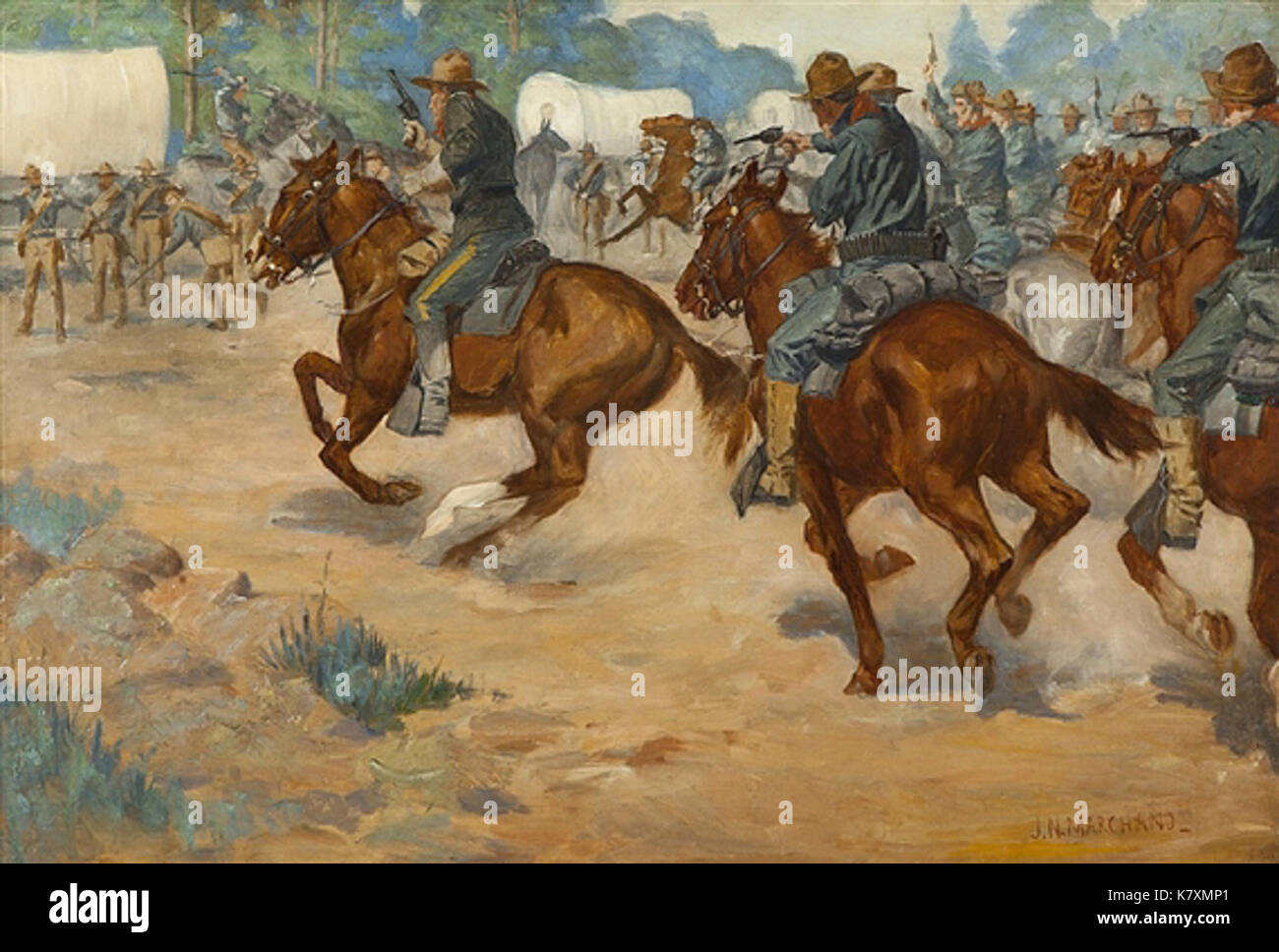 John Norval Marchand Cavalry Charge Stock Photo - Alamy