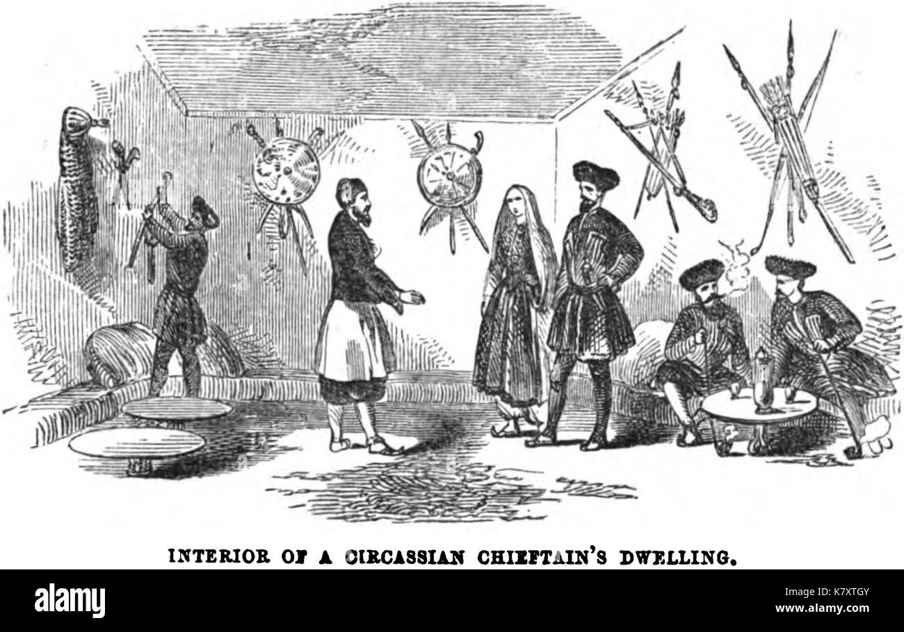 Interior of a Circassian chieftain's dwelling. Edmund Spencer. Turkey ...