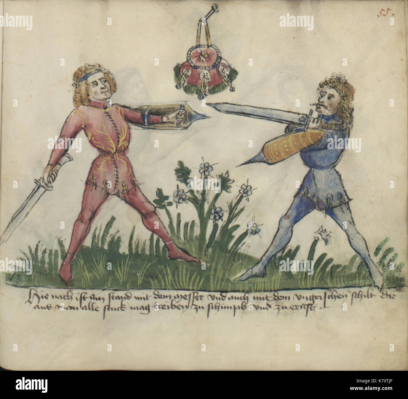 Jagiellonian Ms.Germ.Quart.16 (Gladiatoria) 55r Messer and Hungarian ...