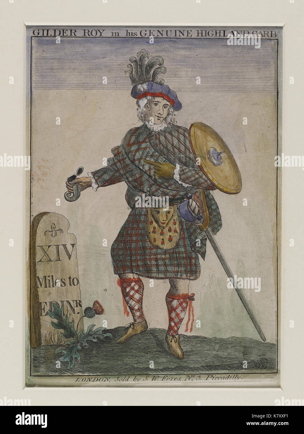Jacobite broadside Gilder Roy in his genuine Highland Garb Stock Photo ...