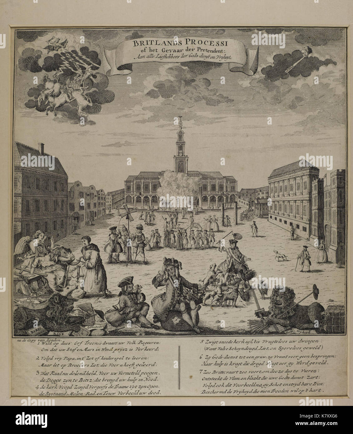 Jacobite broadside Dutch engraving of Jacobites' rule Stock Photo - Alamy