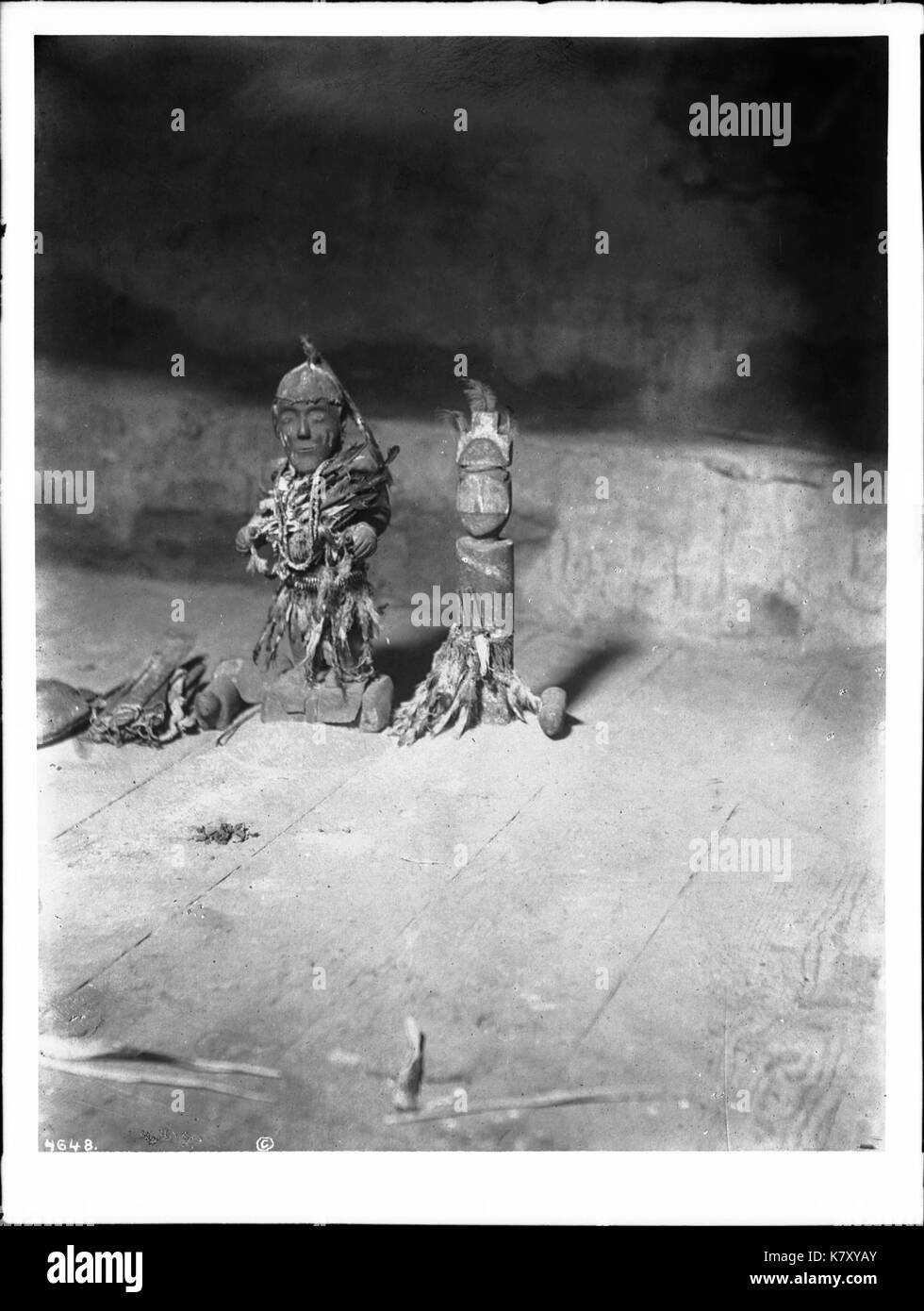 Images of Snake Altar gods at the pueblo of Oraibi, Arizona, ca.1898 ...