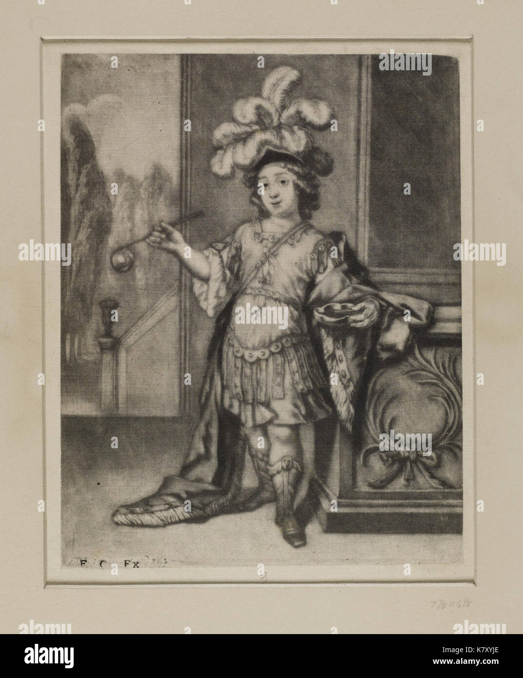 Jacobite broadside Portrait of Prince James as child 02 Stock Photo - Alamy