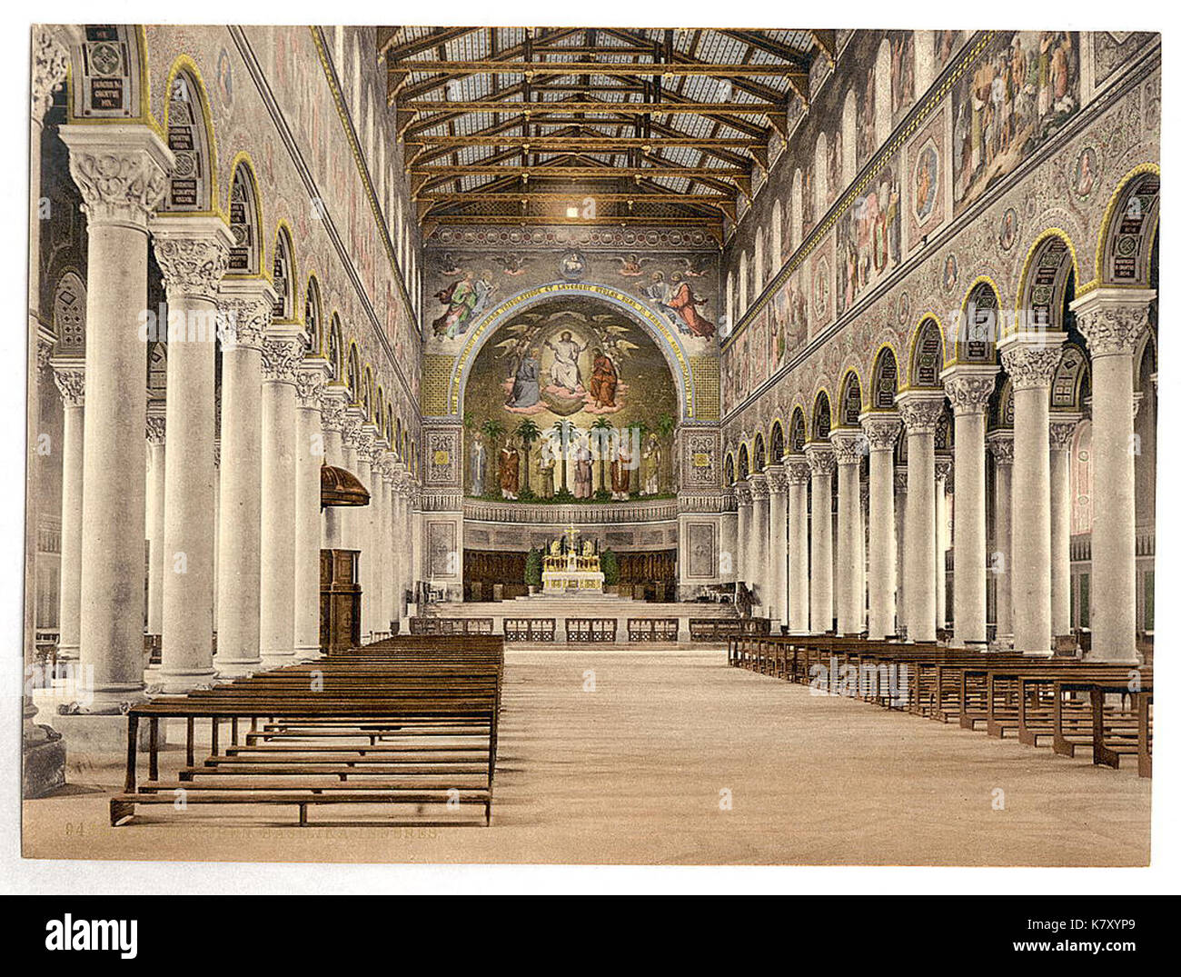 Interior, Basilica Church (i.e. Basilica of St. Boniface), Munich ...