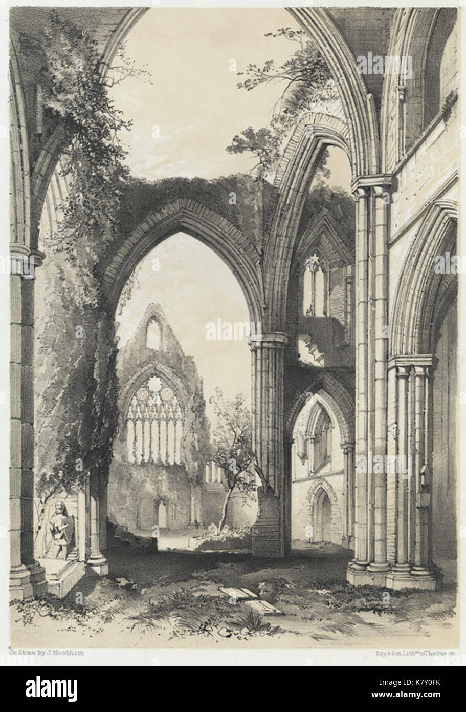 Interior of Tintern Abbey, Monmouthshire. Looking West Stock Photo - Alamy