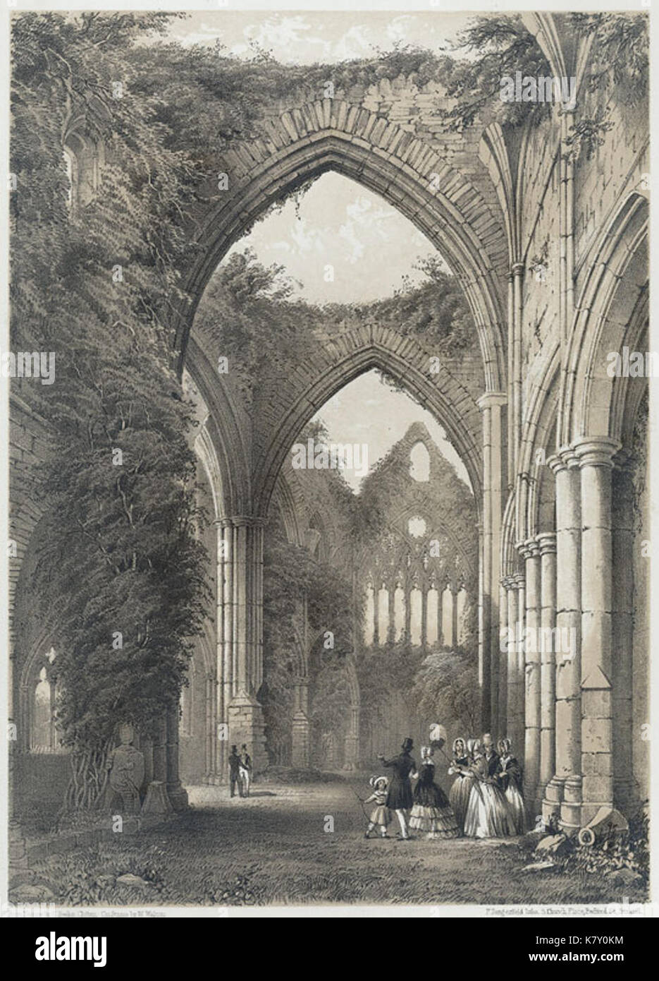 Interior of Tintern Abbey, Monmouthshire (Looking West Stock Photo - Alamy