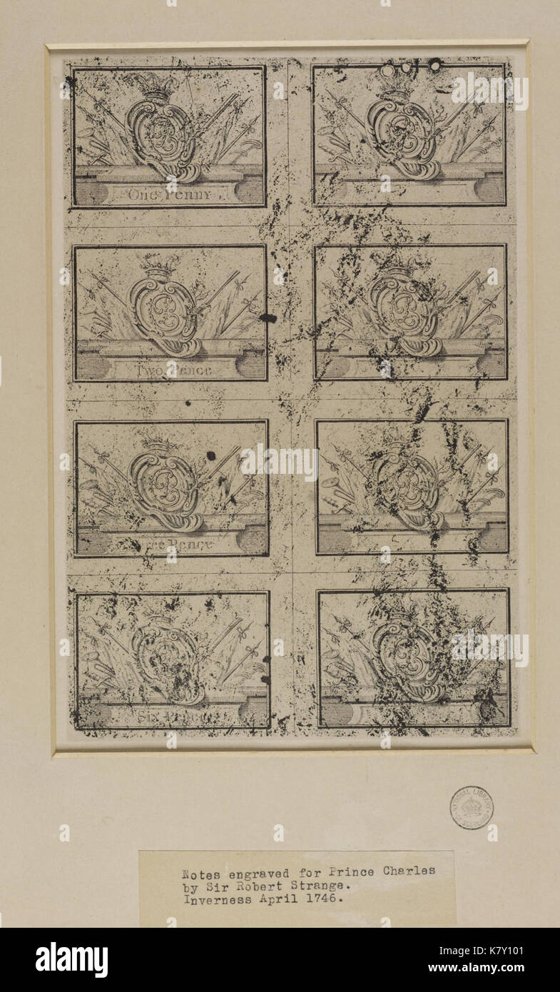Jacobite broadside Currency notes for Prince Charles Edward Stuart ...
