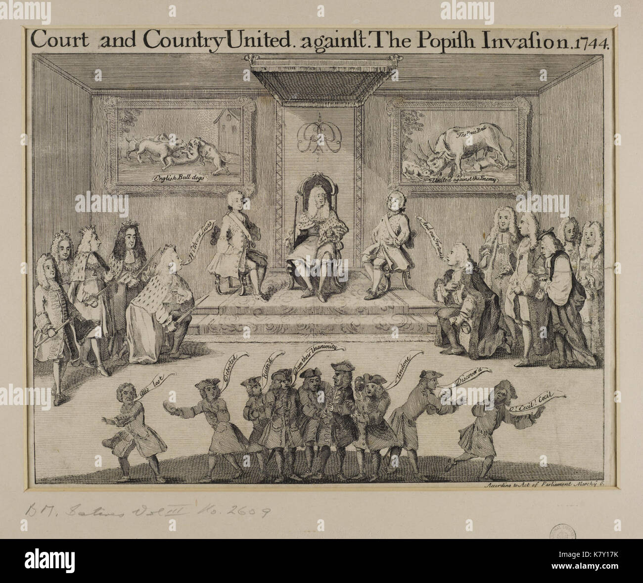 Jacobite broadside Court and Country United against the Popish Invasion ...