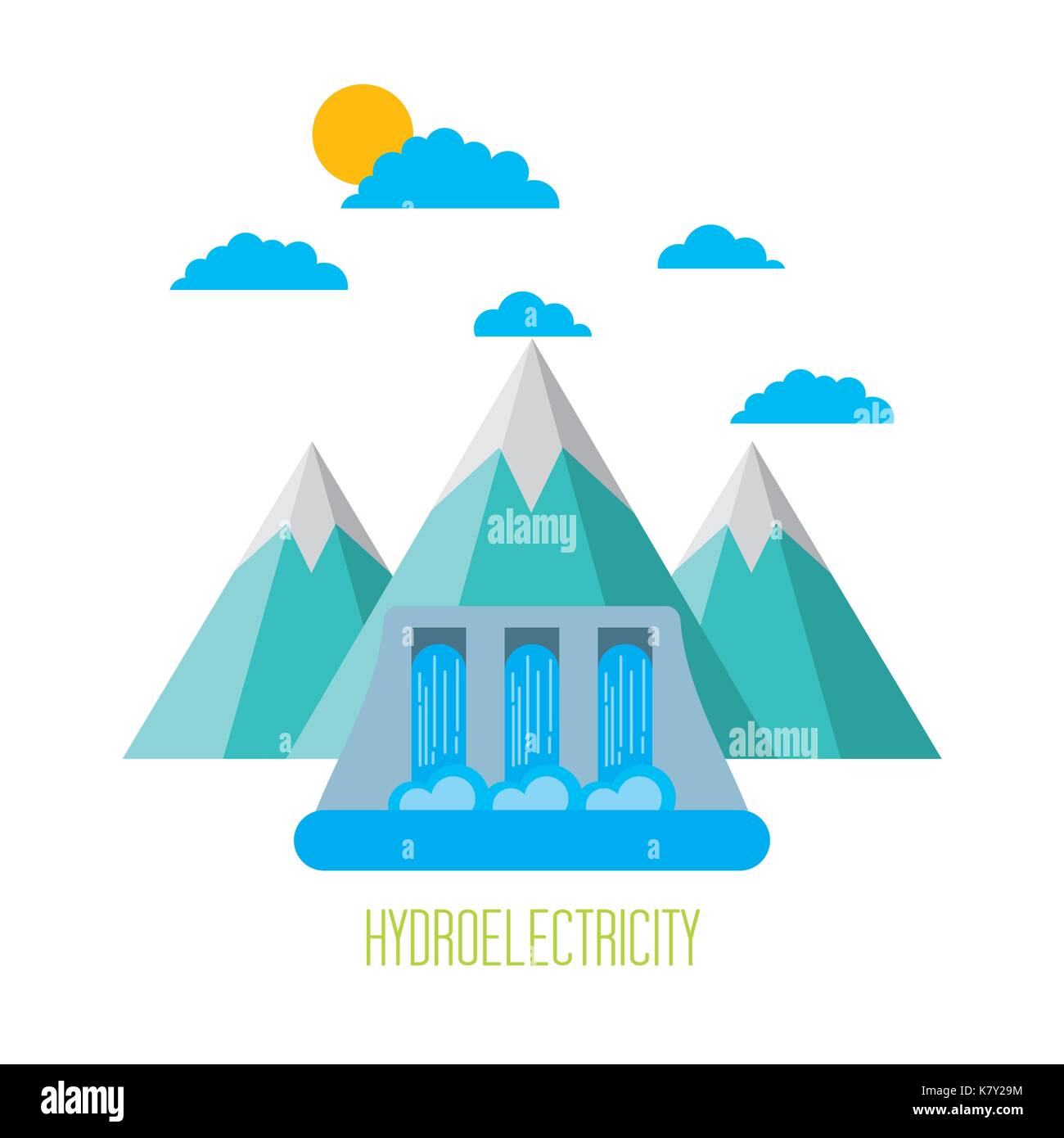 Generation of hydroelectricity Stock Vector Images - Alamy