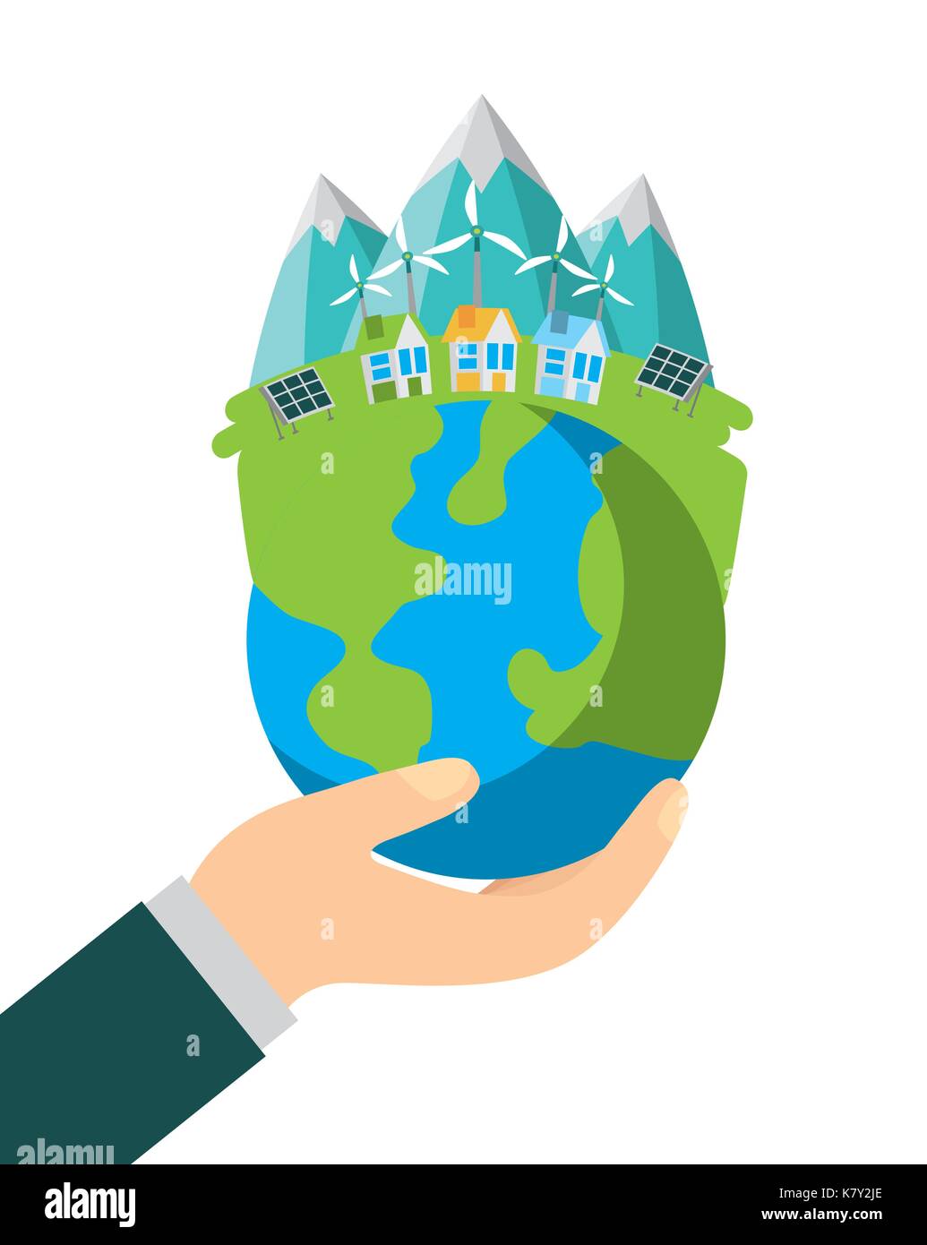 planet earth ecology and environment flat Stock Vector Image & Art - Alamy