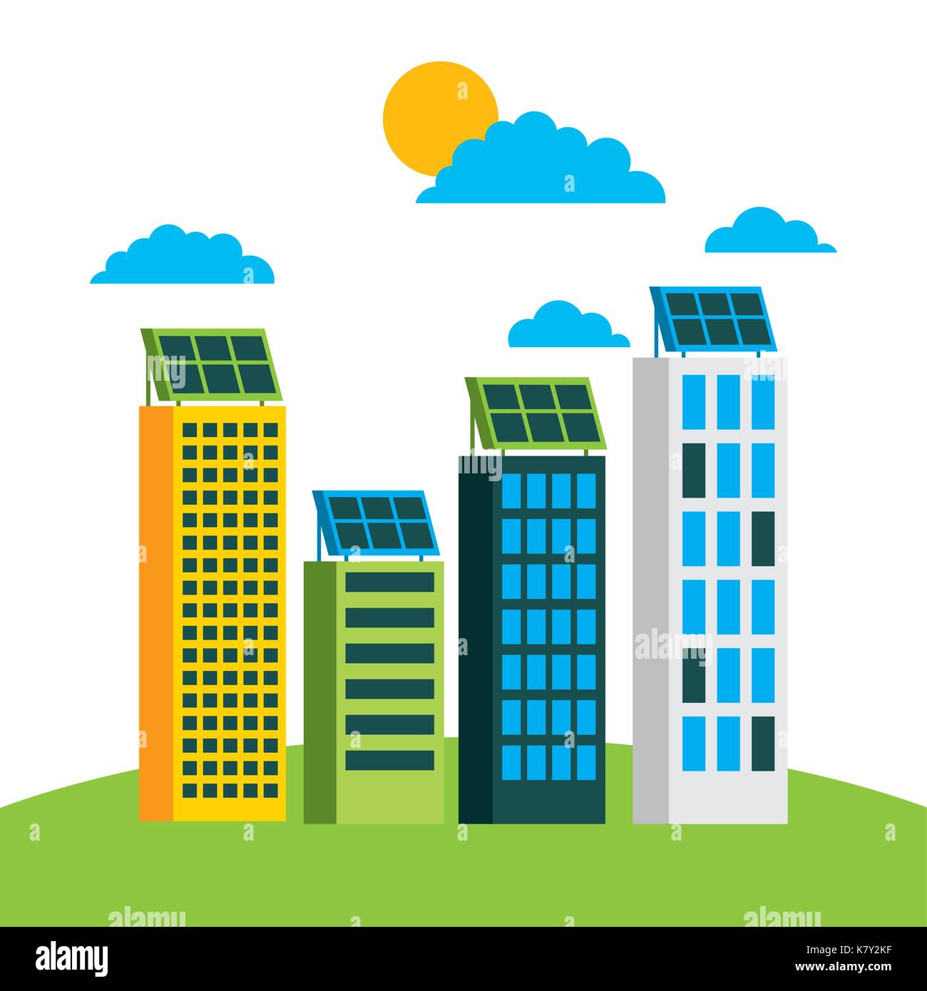 green city building environmental protection ecology concept Stock ...