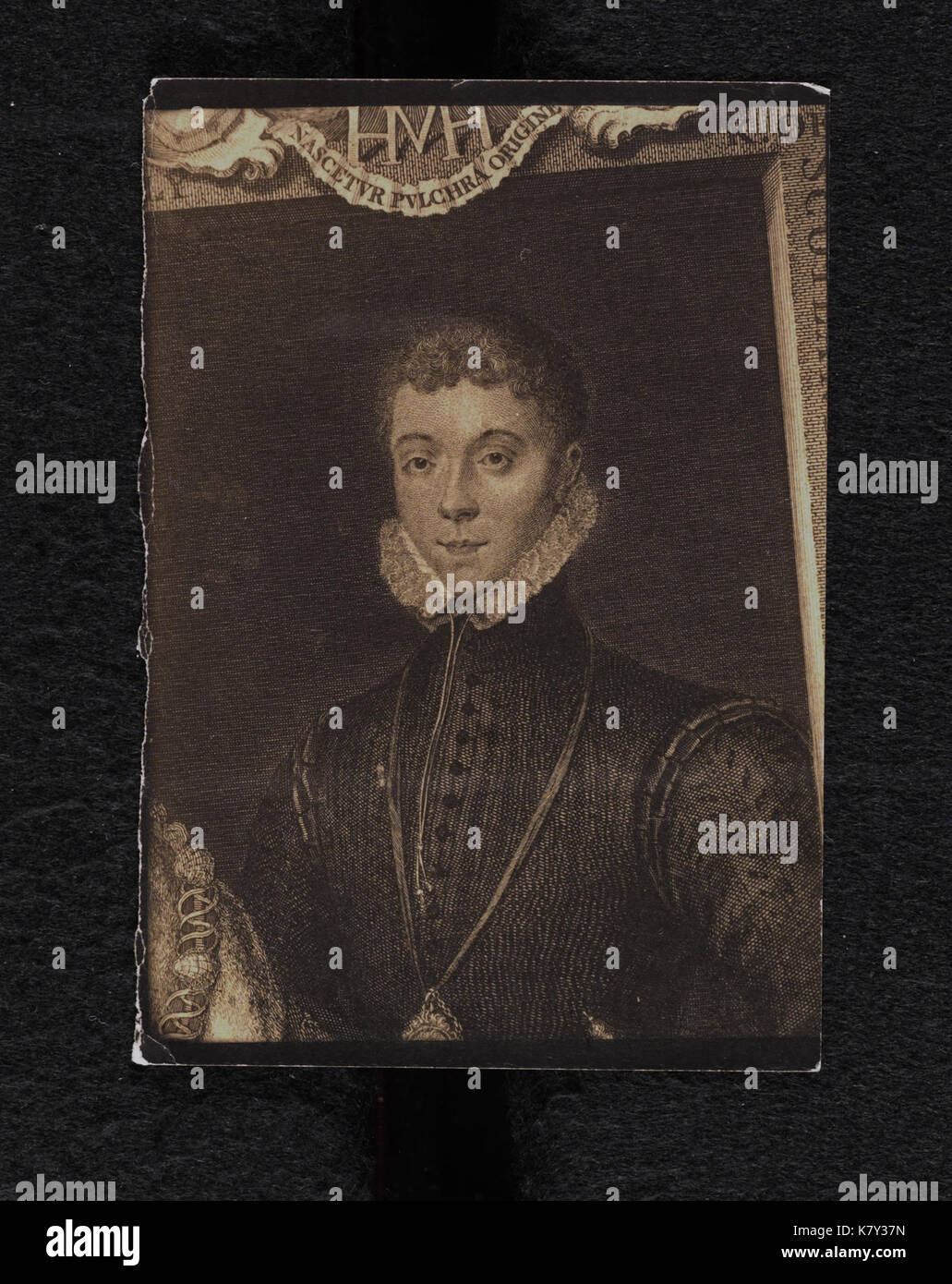 Jacobite broadside Reproduction of a painting of a young man Stock ...