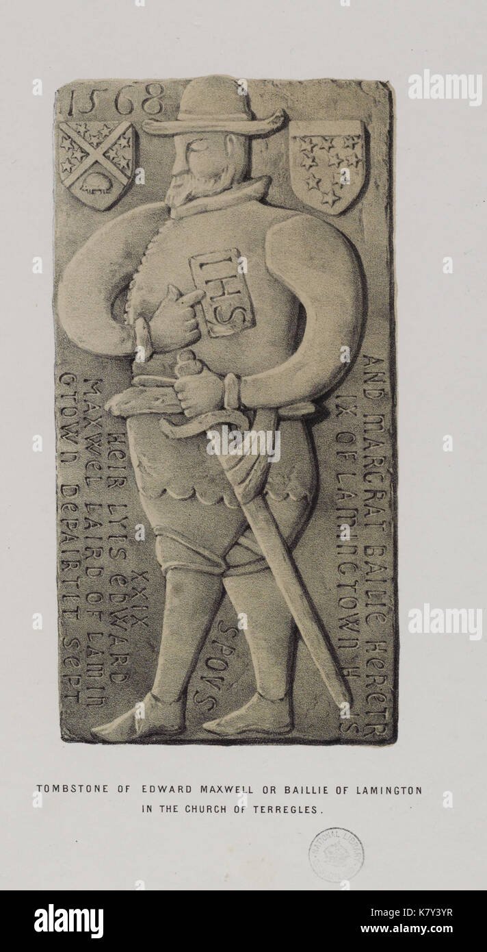 Jacobite broadside Reproduction of the tombstone of Edward Maxwell, in ...