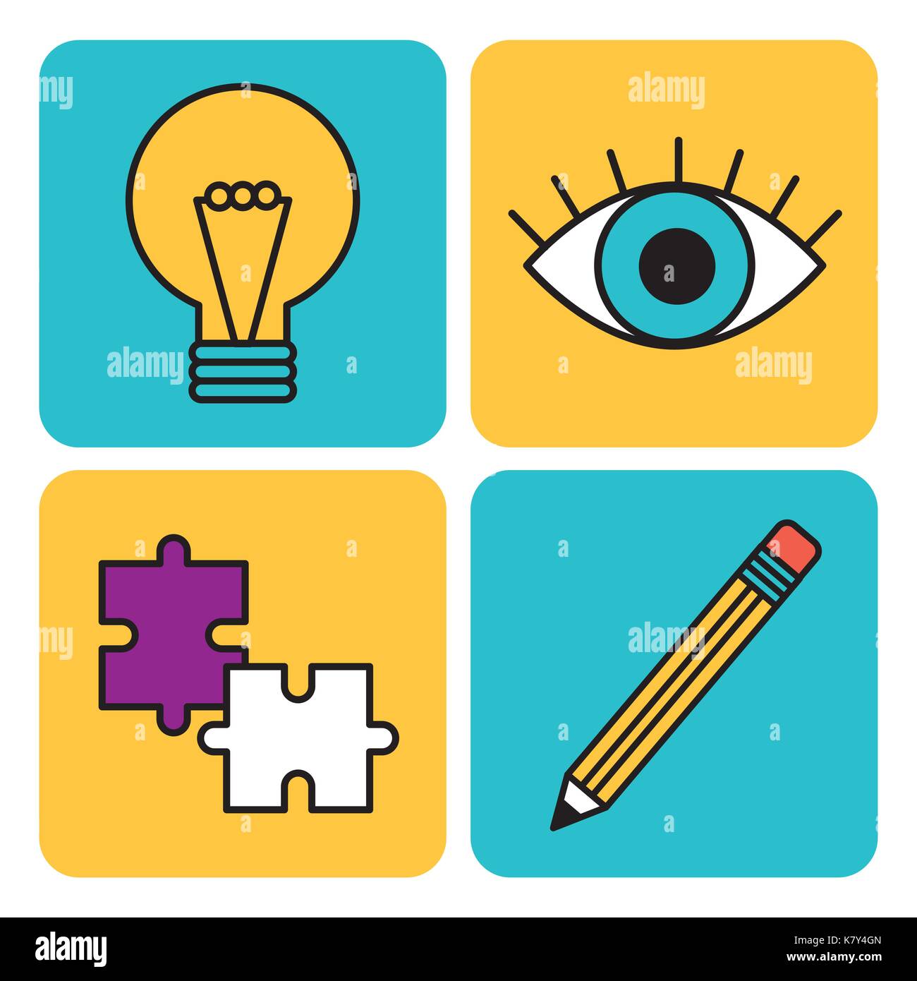 set of icons ideas creativity think knowledge Stock Vector Image & Art ...