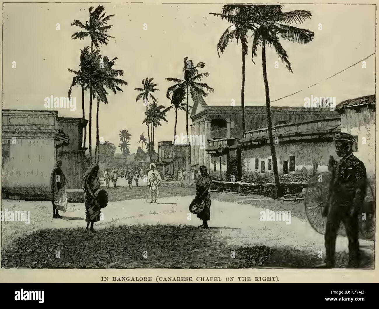 In Bangalore (Canarese Chapel on the right). Illustration for Conquests ...