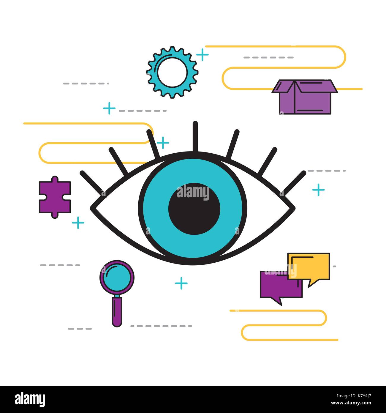 creative vision message chat innovation puzzle Stock Vector Image & Art ...