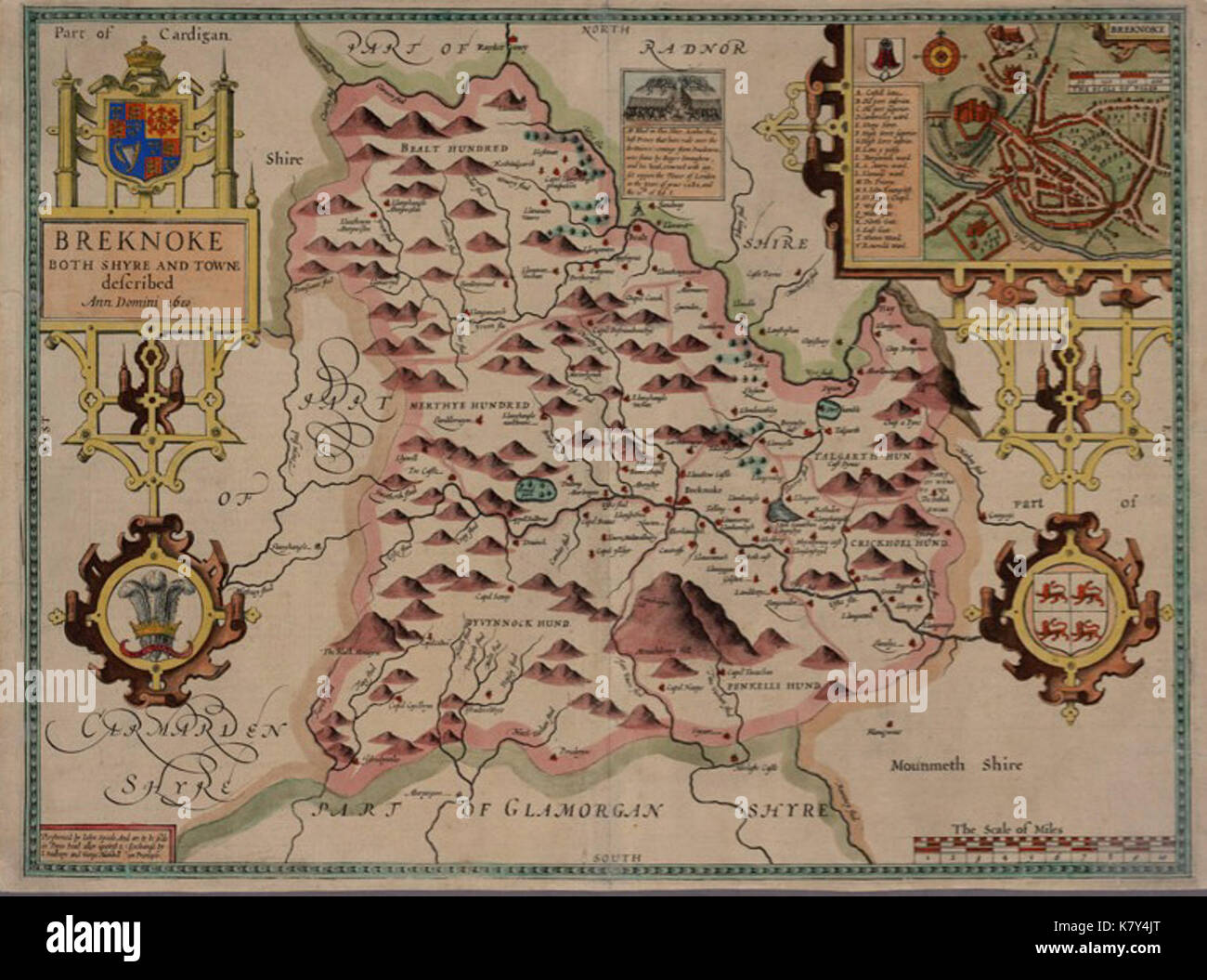 John Speed Brecknock Stock Photo - Alamy