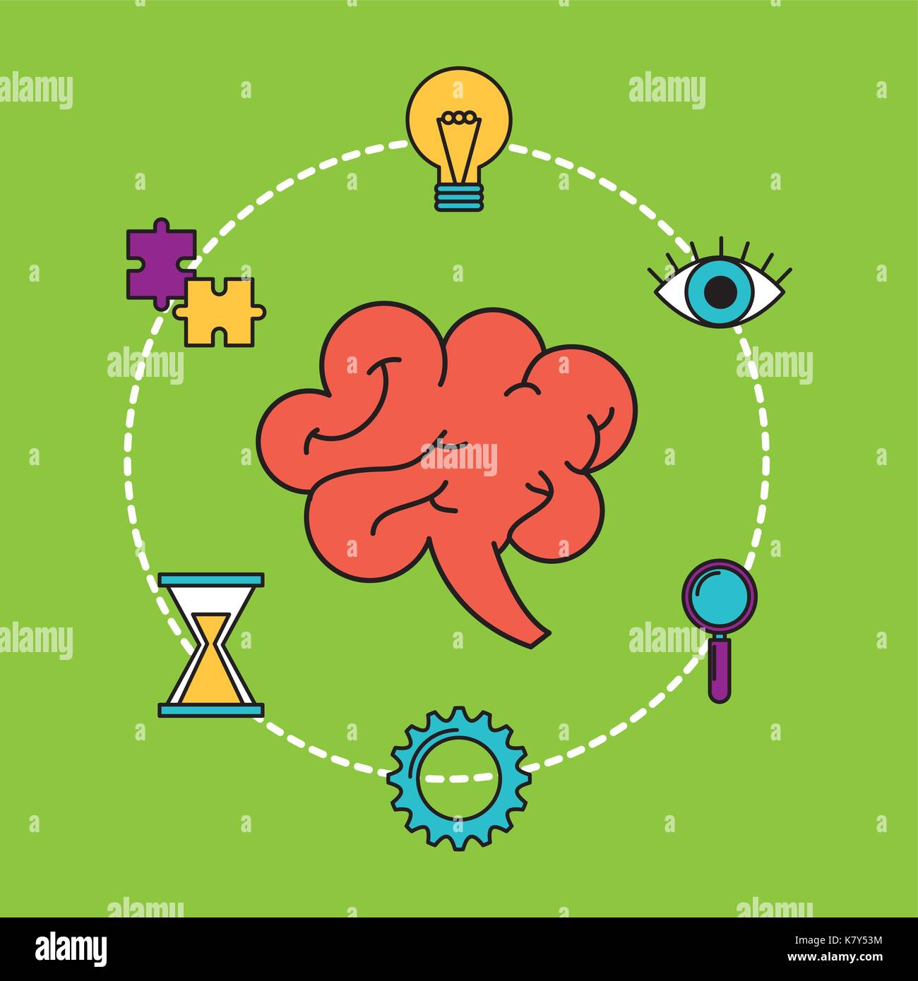 human brain creativity ideas business think Stock Vector Image & Art ...