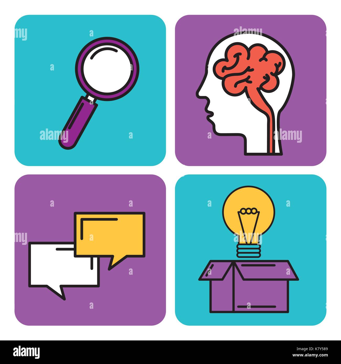 set of icons ideas creativity think knowledge Stock Vector Image & Art ...