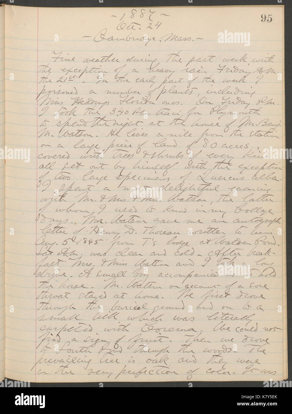 Journal, 1887 1890 (inclusive) (Page 95) BHL40346787 Stock Photo - Alamy