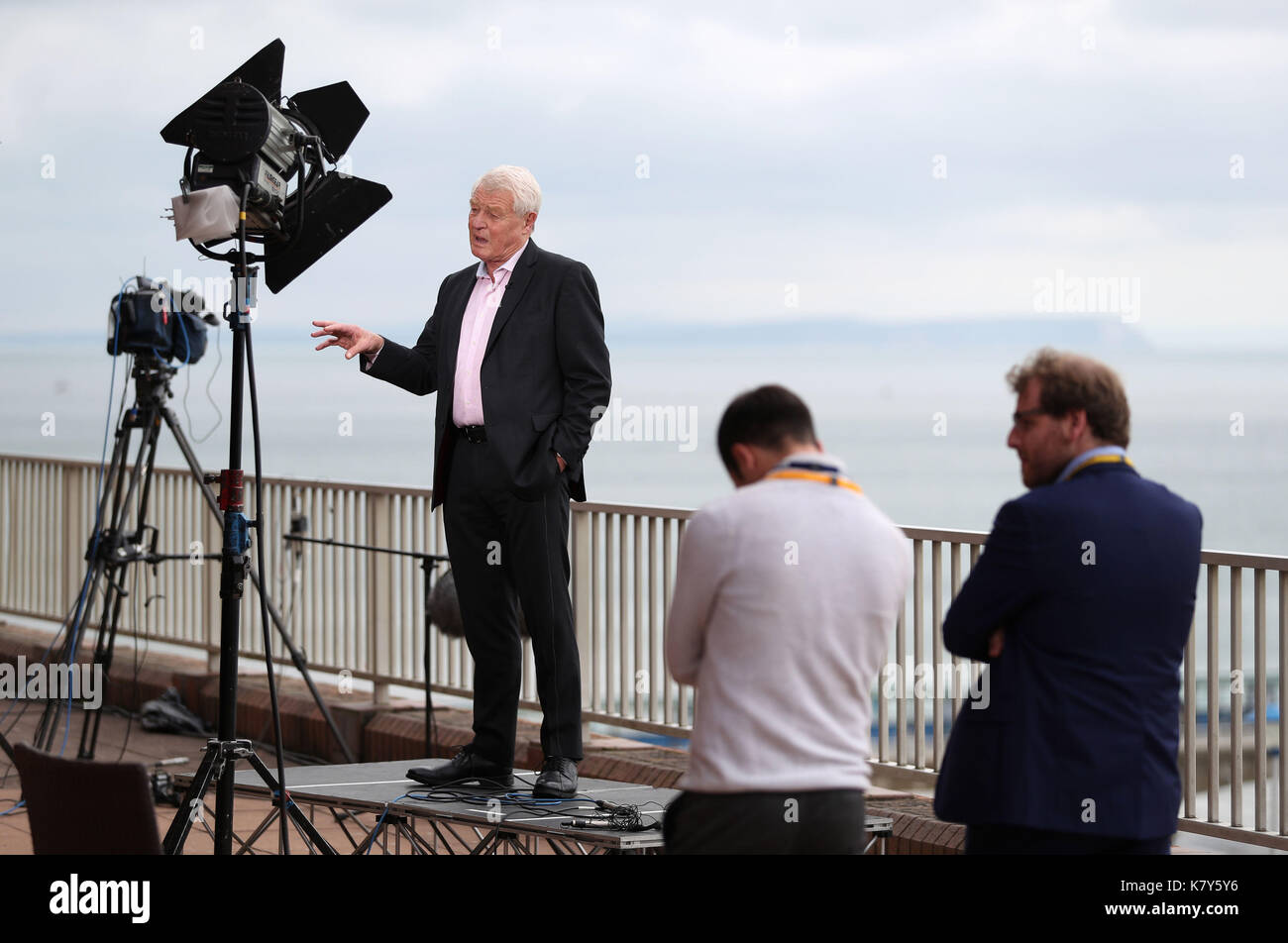 Former Liberal Democrats leader Paddy Ashdown is interviewed by the BBC ...