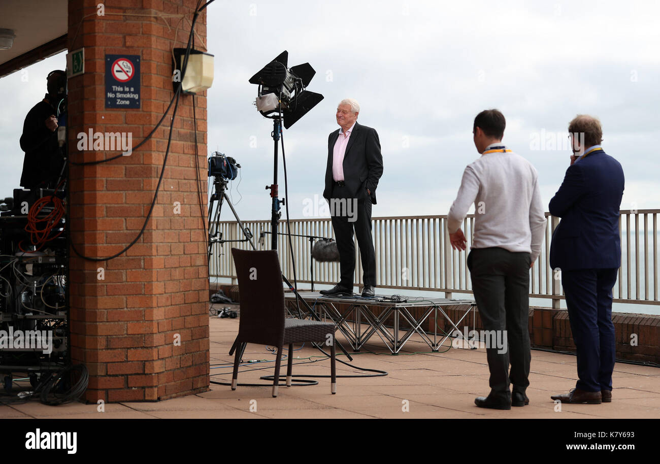 Former Liberal Democrats leader Paddy Ashdown is interviewed by the BBC ...