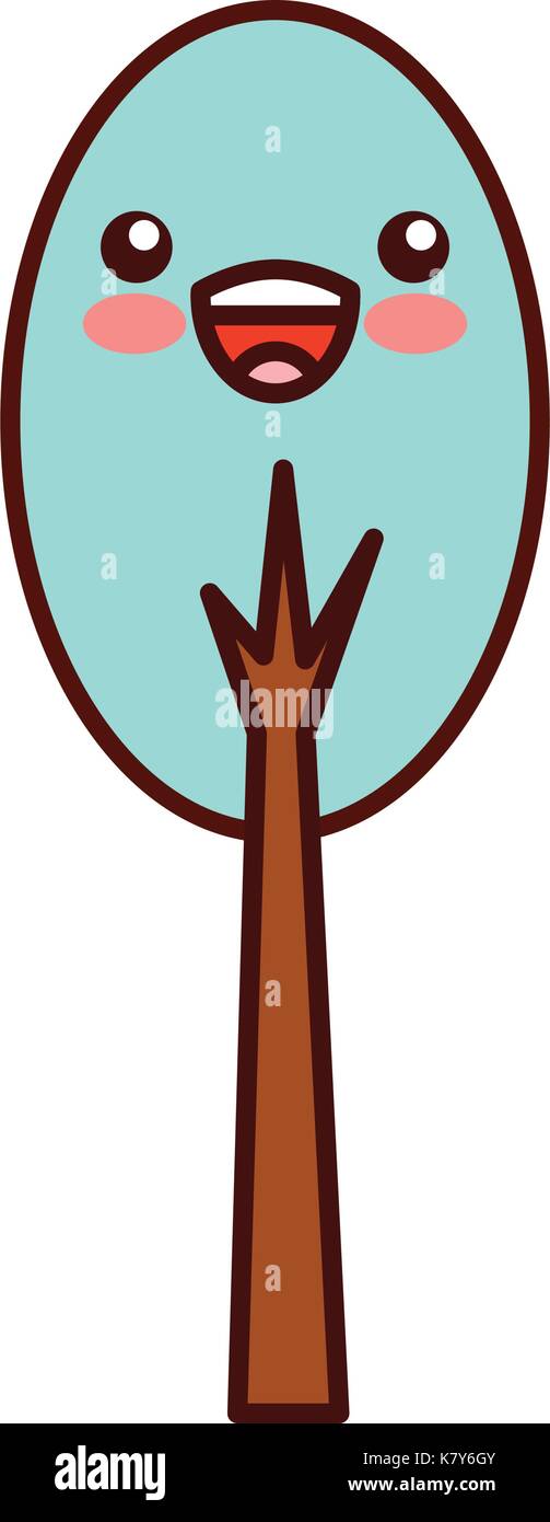 kawaii tree forest natural camping foliage Stock Vector Image & Art - Alamy