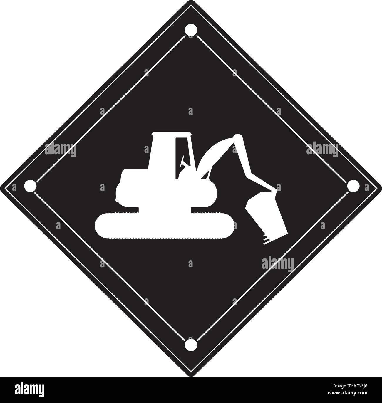 sign warning excavator vector illustration Stock Vector Image & Art - Alamy