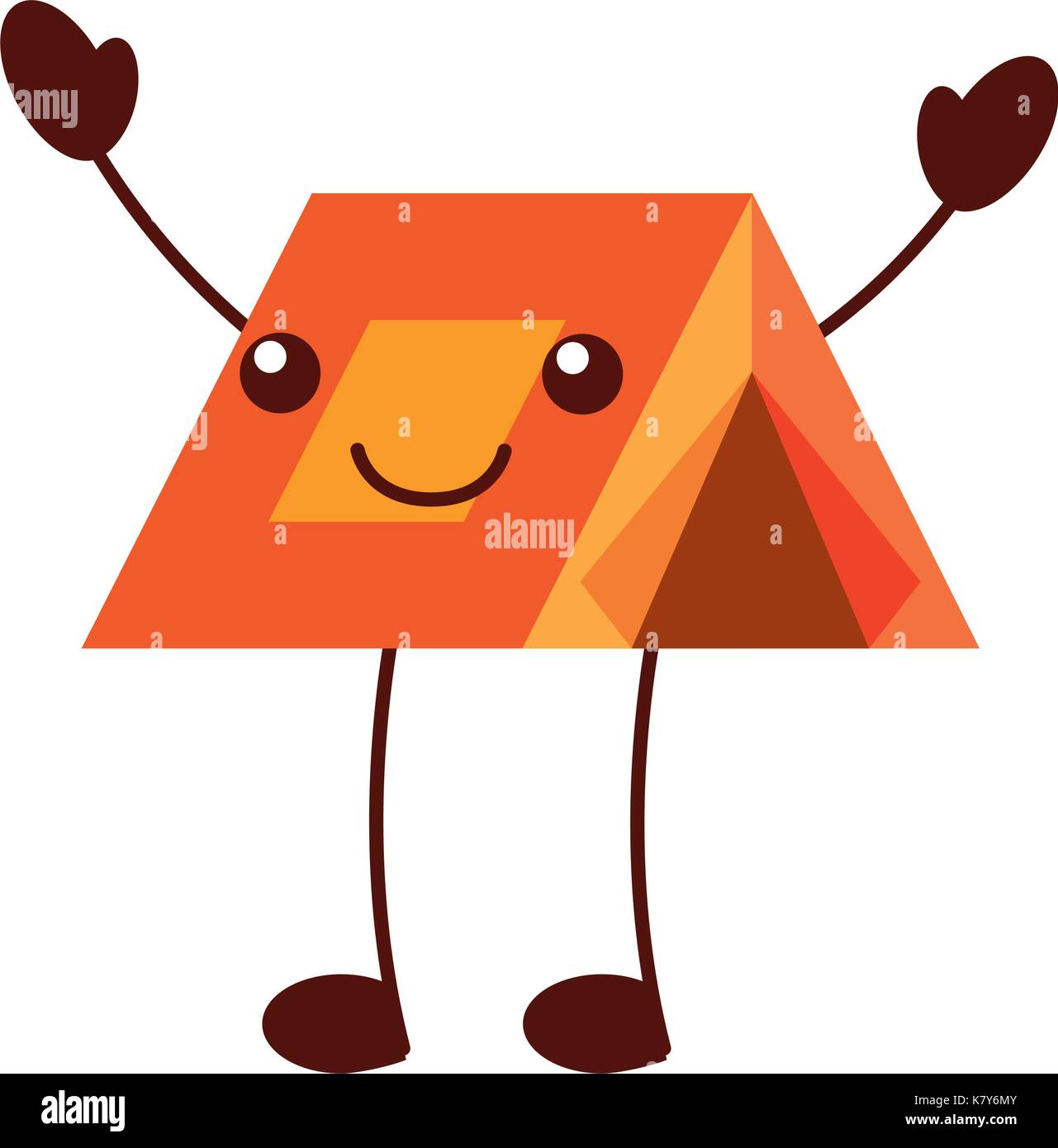 kawaii touristic camping tent cartoon image Stock Vector Image & Art ...