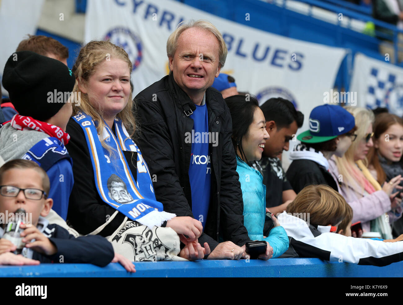 Chelsea fans in the stands before the Premier League match at Stamford ...