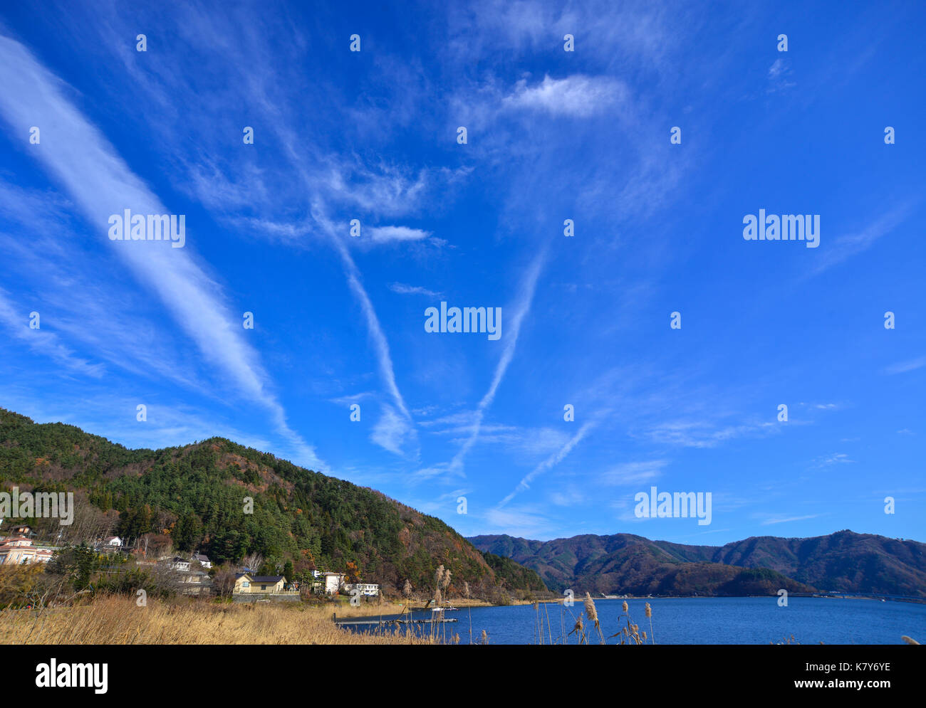 Landscape of Fuji Five Lakes in Yamanashi Prefecture, Japan. Fuji Five ...