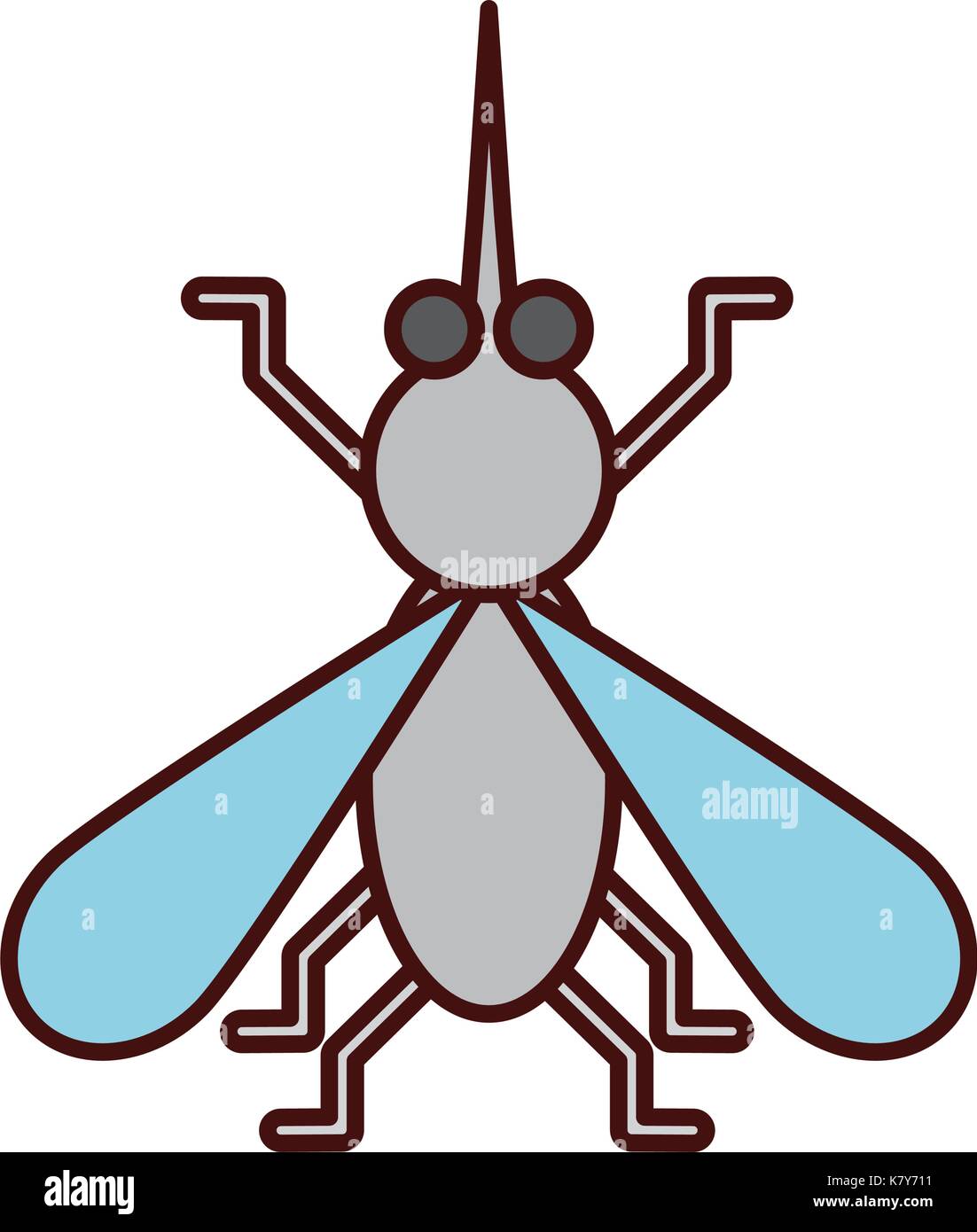 house fly insect and animal disturb cartoon Stock Vector Image & Art ...