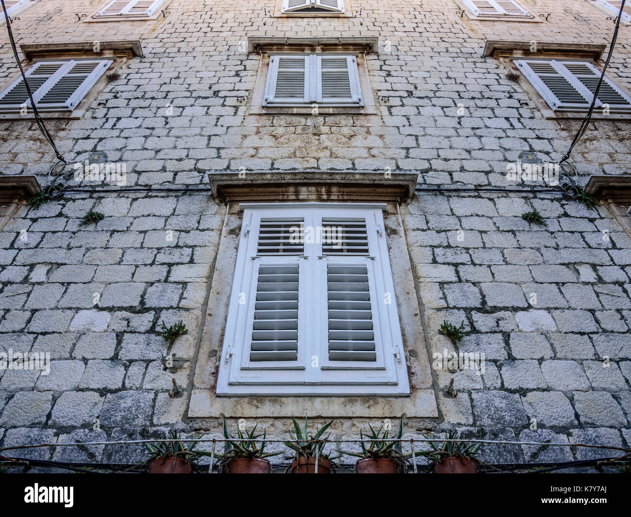 Vintage building facade wall Stock Photo - Alamy