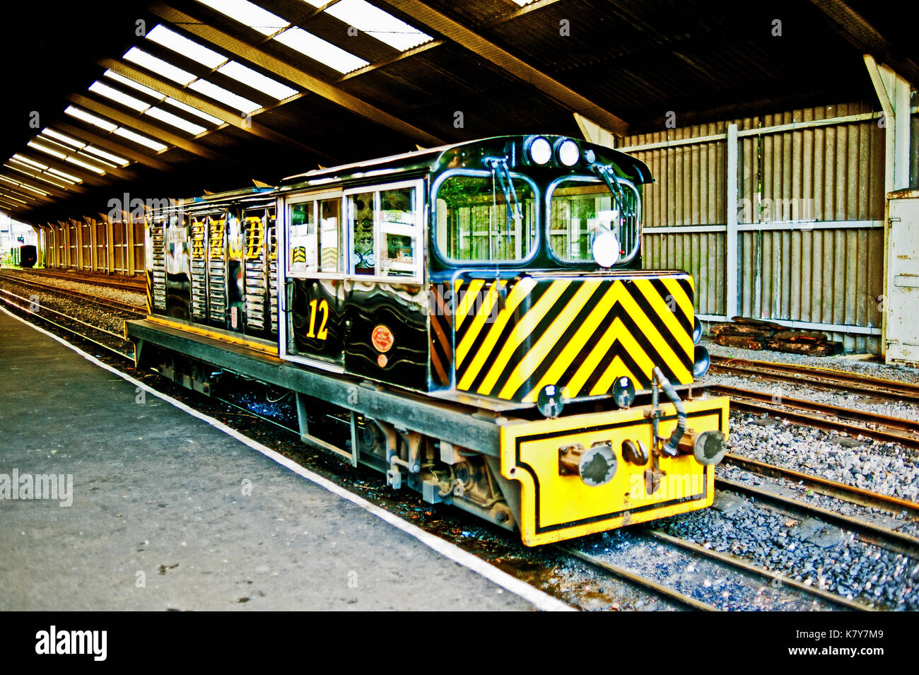 Diesel engine at New Romney on Romney Hythe and Dymchurch railway Stock ...