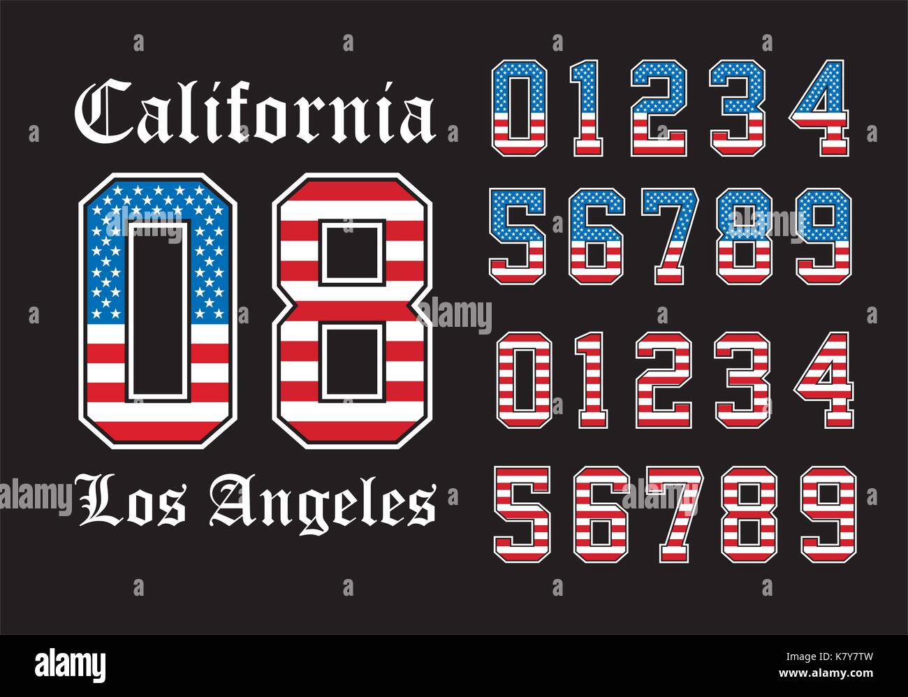 Set Number Athletic Textured Flag United States Stock Vector Image ...