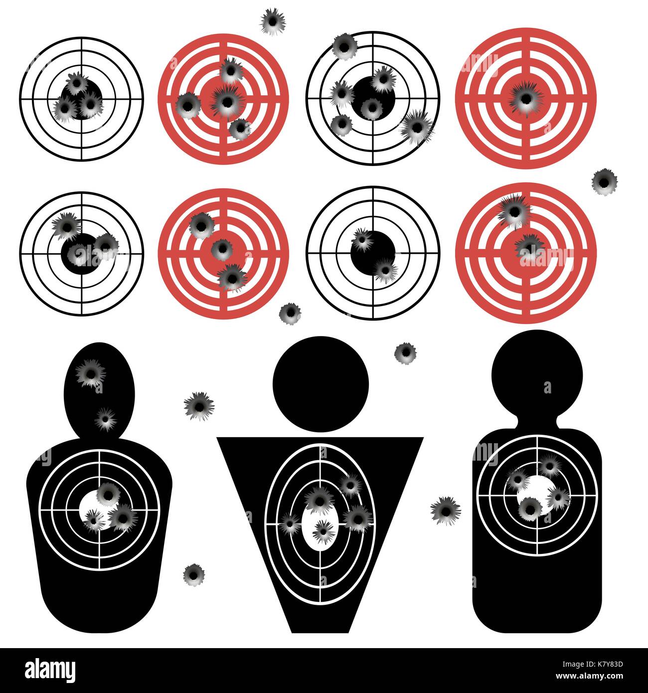 Set of Different Bullet Holes Stock Vector Image & Art - Alamy