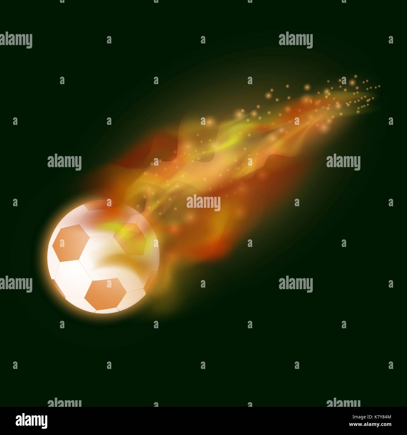 Burning Sport Football Icon with Sparcles Stock Vector Image & Art - Alamy